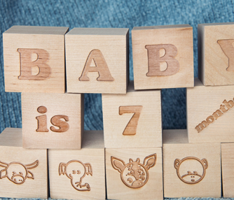 Laser Engraving Wooden Baby Blocks